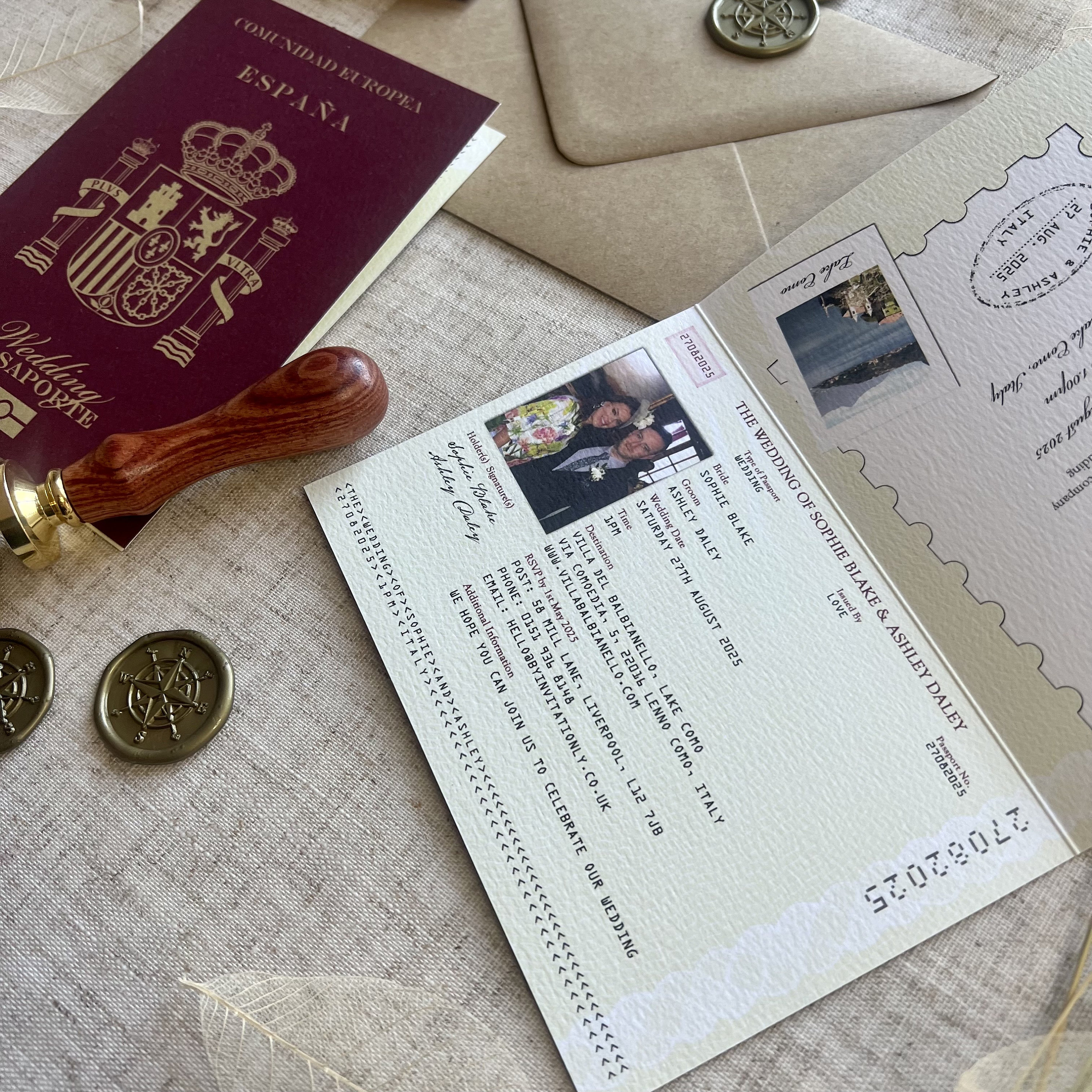 Spanish Wedding Passport Invitation | Espana Travel Wedding | Travel ...