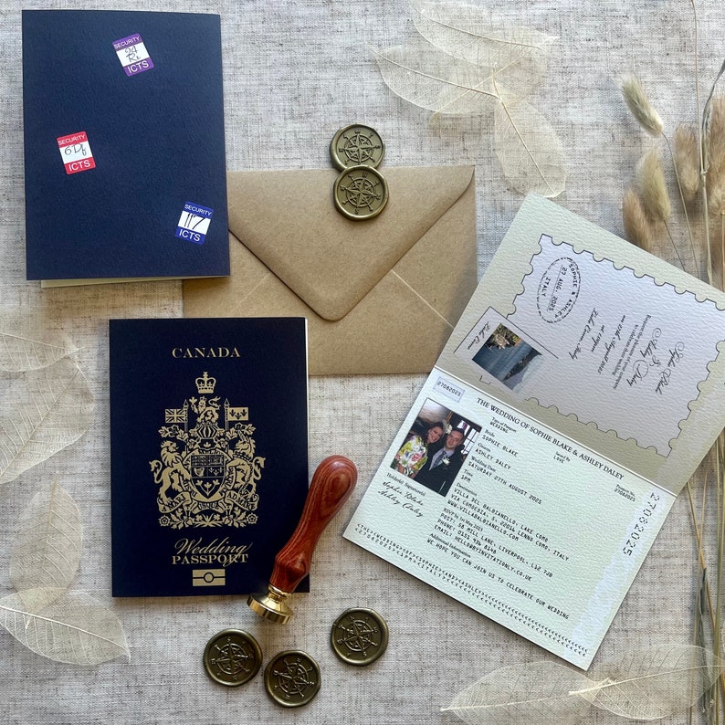 Canadian Wedding Passport Invitation Travel Wedding Travel Lover ...