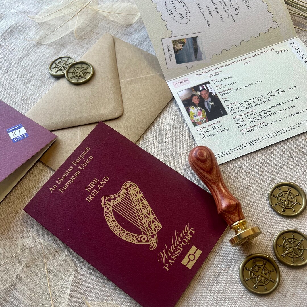 Irish Wedding Passport Invitation | Ireland Travel Wedding | Travel ...