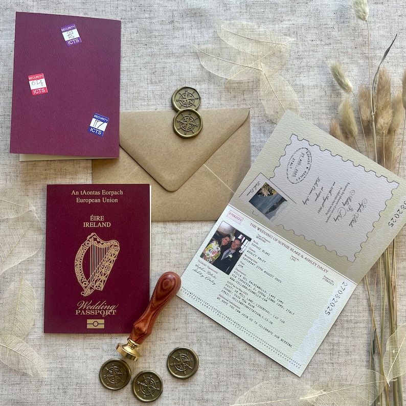 Irish Wedding Passport Invitation Ireland Travel Wedding - Etsy