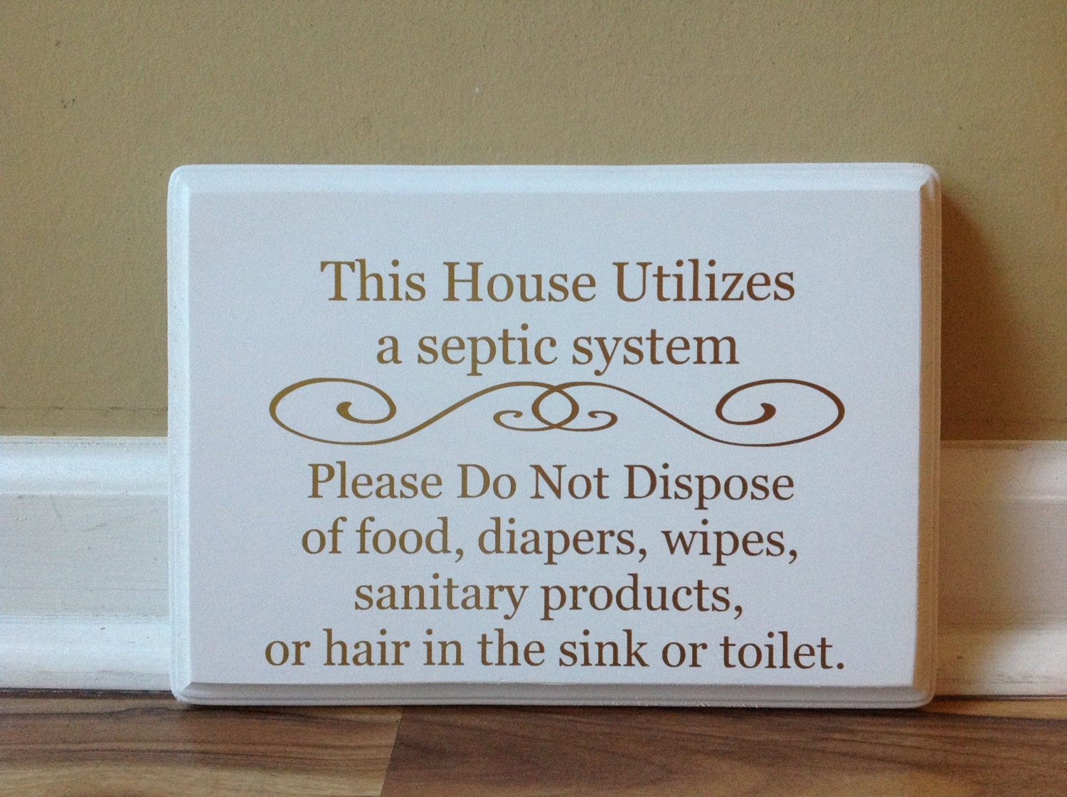 Septic System Rules Wooden Sign Plaque Do Not Flush Sign | Etsy