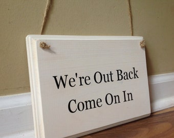 Back door sign | Etsy