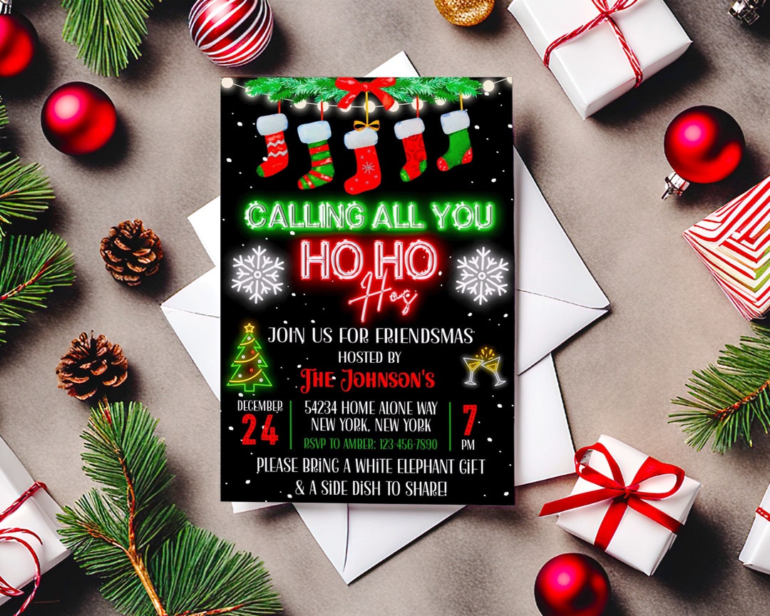 Christmas Party - Friendsmas - Christmas Cocktail Digital Invitation ...