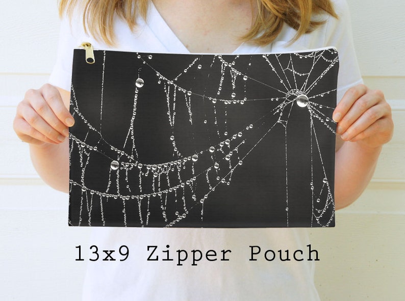 Gothic Black Spider Web Zipper Pouch Fine Art Macro Cobweb - Etsy