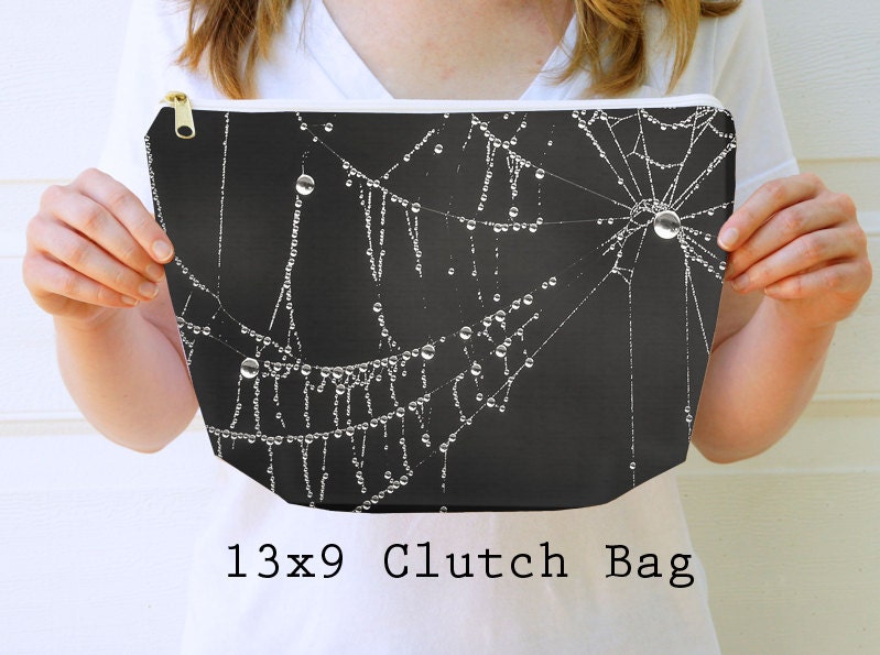Gothic Black Spider Web Zipper Pouch Fine Art Macro Cobweb - Etsy