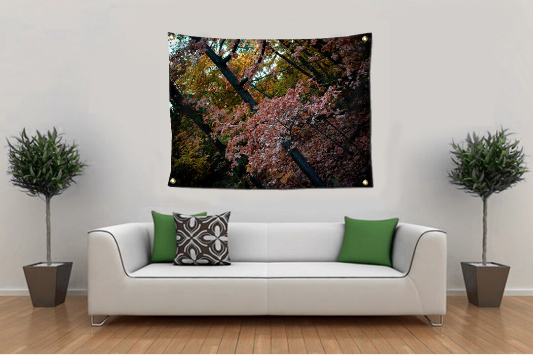 Fall Leaves Wall Tapestry, Tapestry Wall Hanging, Tree Tapestry, Autumn ...