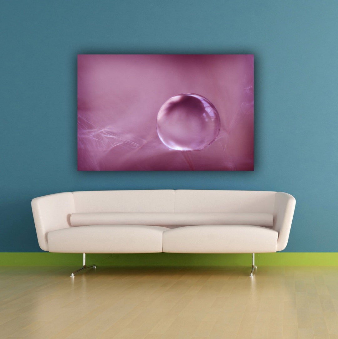 Pink Water Drop Macro Photograph, Dew Drop Wall Art - Etsy