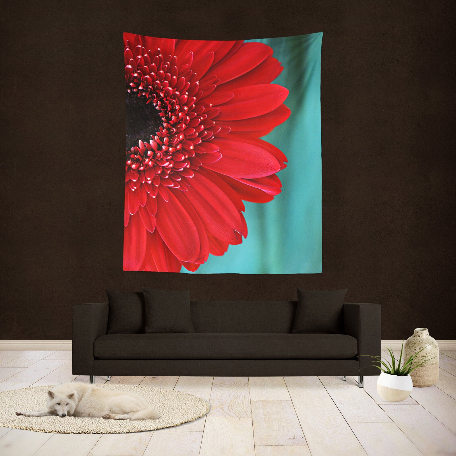 Red Flower Tapestry Floral Wall Hanging Tapestry Wall - Etsy