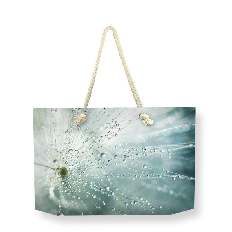 Wispy Blue Canvas Weekender Bag Beach BAG Shoulder Bag - Etsy