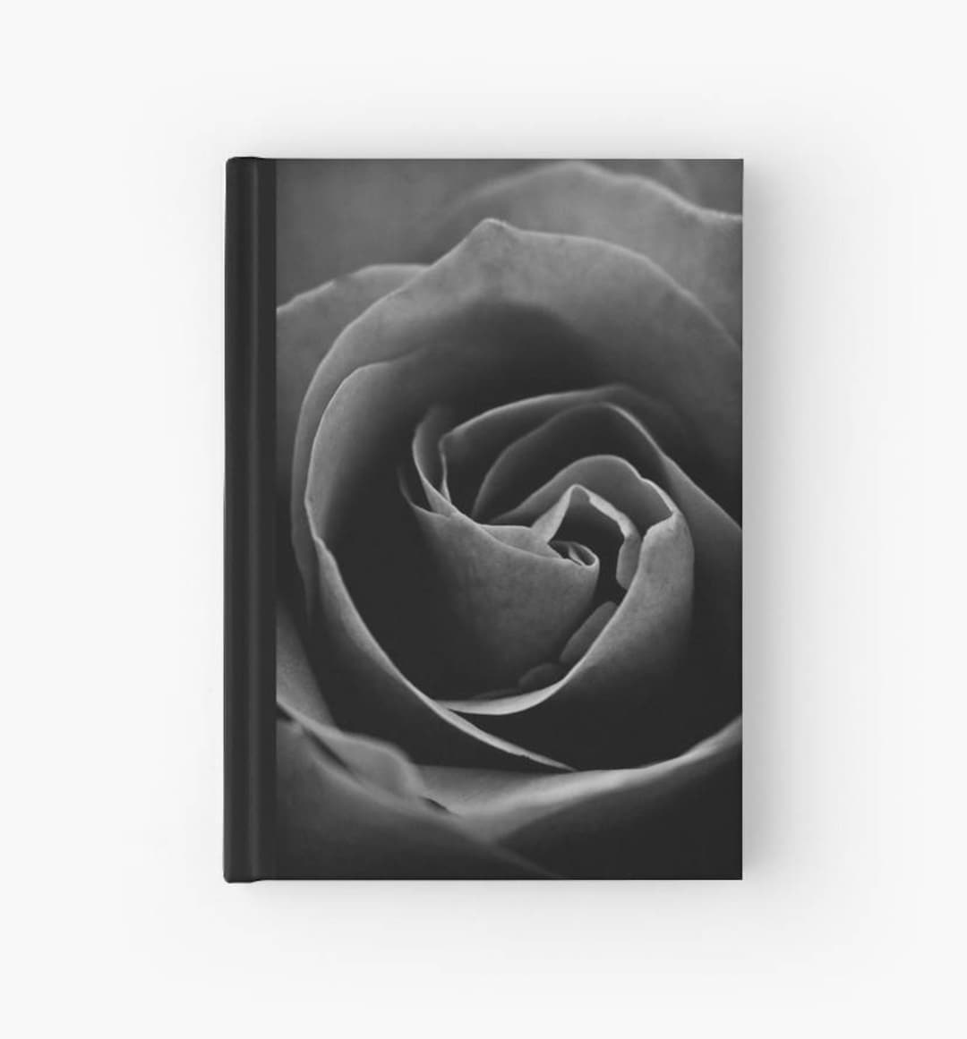 Black Rose Flower Journal Book, Goth Black Floral Blank Sketchbook ...