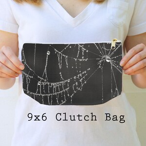 Gothic Black Spider Web Zipper Pouch, Fine Art Macro Cobweb Photo Make ...