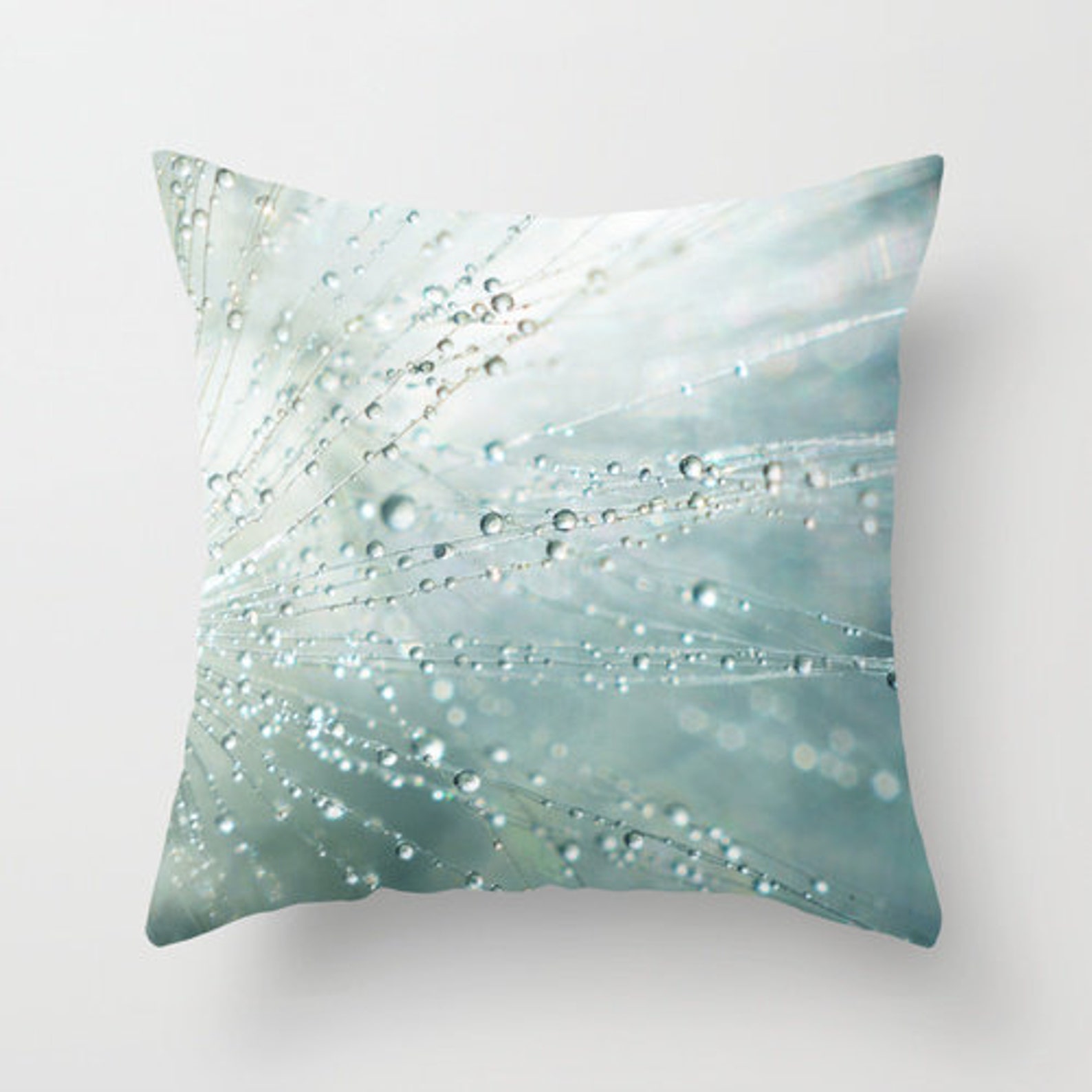 Wispy Blue Nature Throw Pillow Dew Drop Decorative Pillow for - Etsy