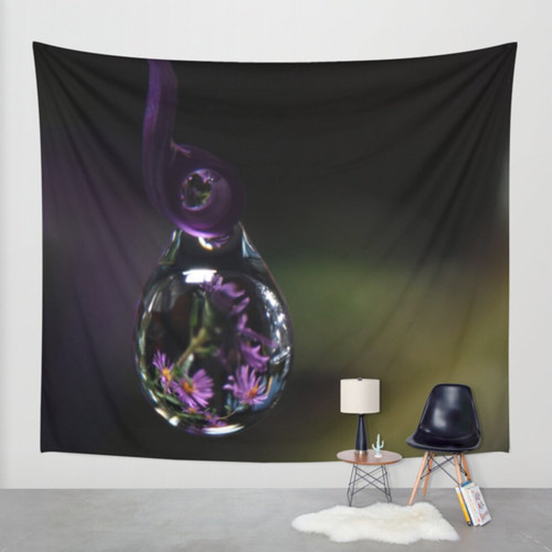 Purple Wall Tapestry, Purple Tapestry Wall Hanging, Purple Raindrop ...