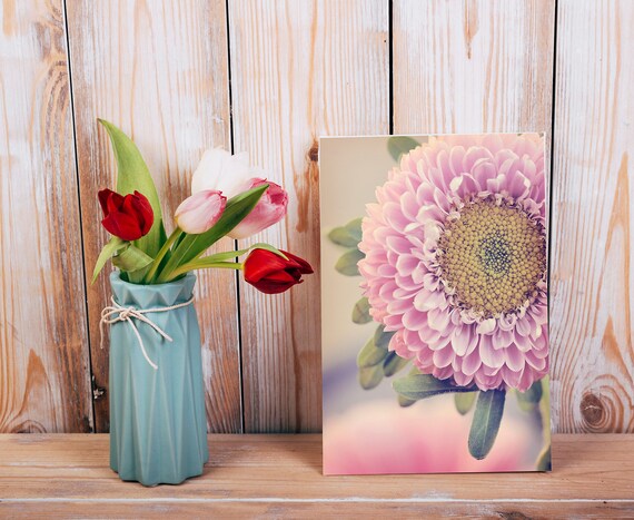 Pink Flower Mini Table Top Canvas Floral Mini Giclee Canvas | Etsy