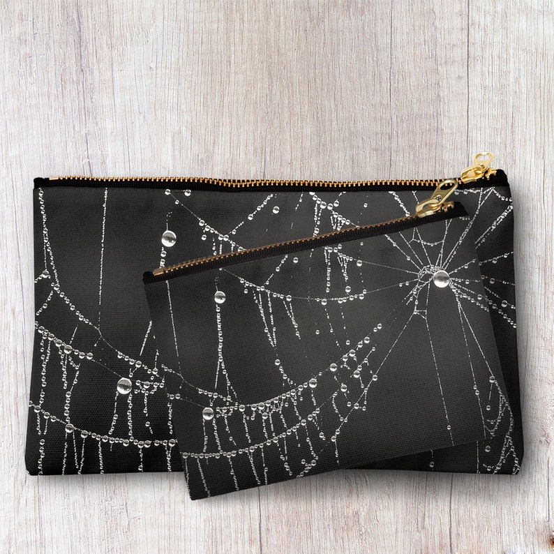 Gothic Black Spider Web Zipper Pouch Fine Art Macro Cobweb - Etsy