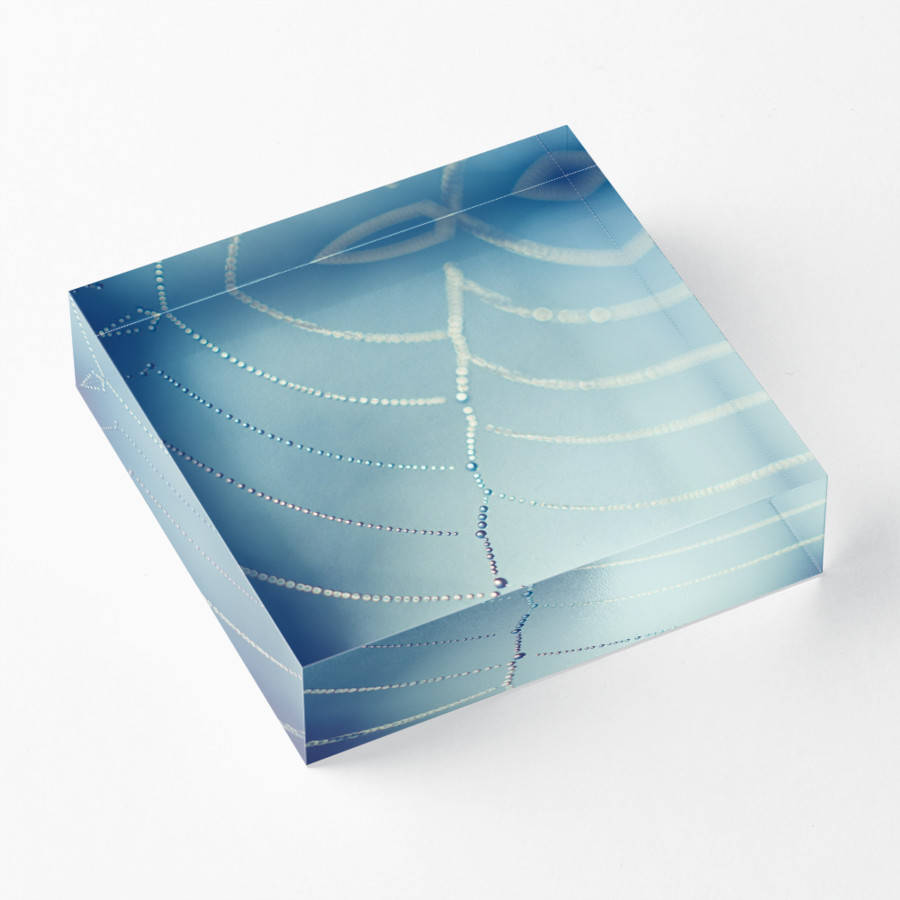 Blue Acrylic Block Blue Cob Web Shelf Sitter Mantle Art - Etsy