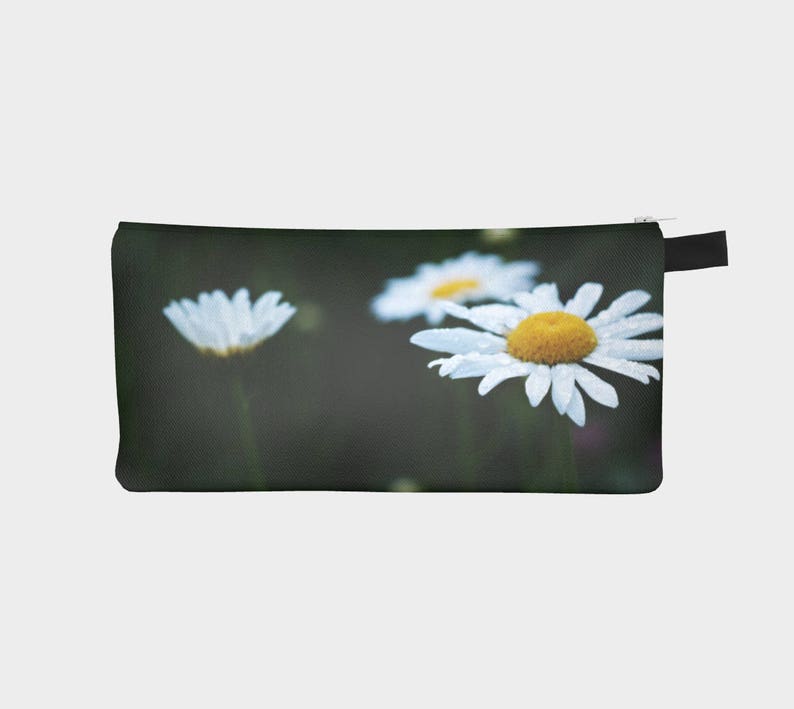 Daisy Flower Pencil Case, Floral Pencil Pouch, Make up Bag, Nature ...
