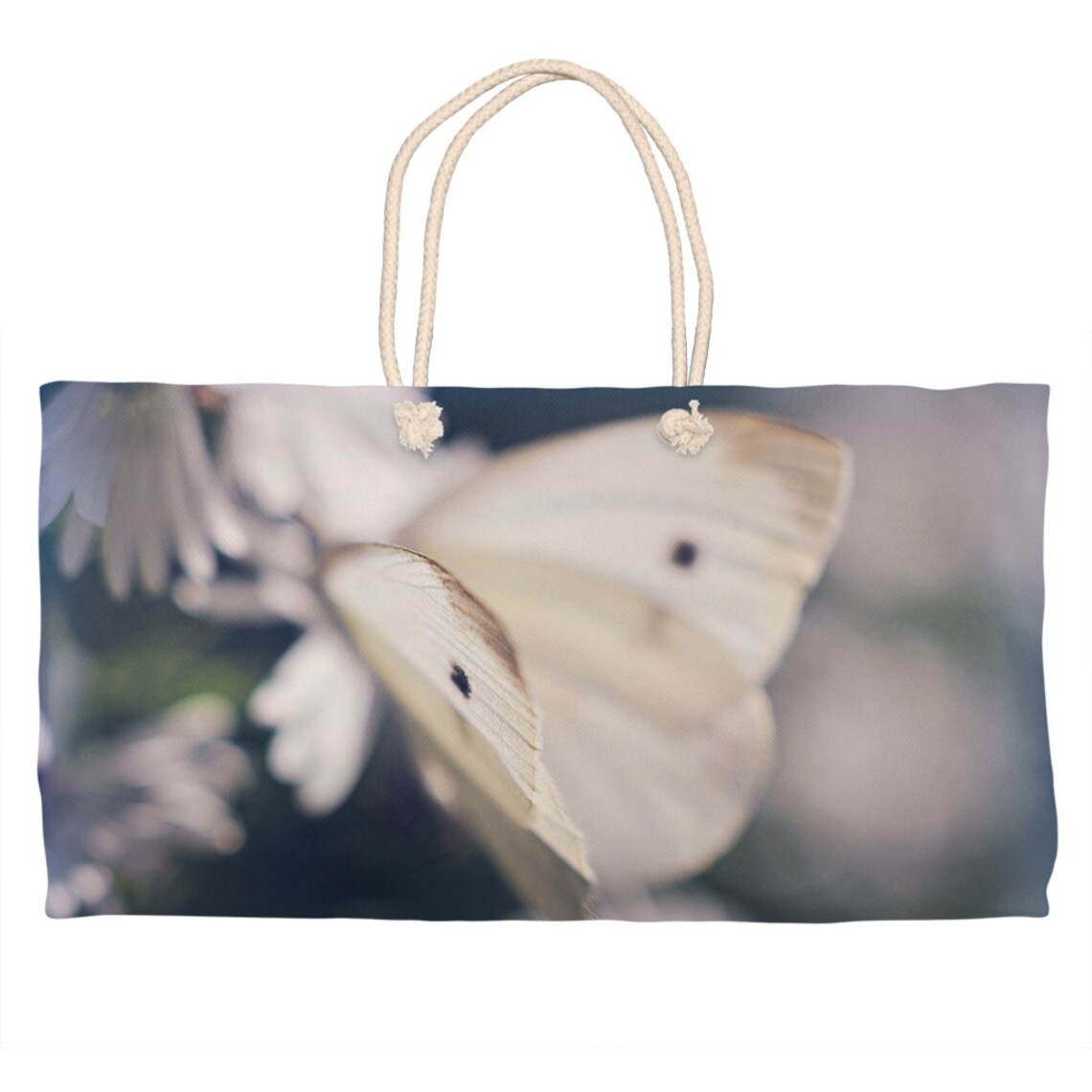 Butterfly Canvas Weekender Bag Beach Bag Shoulder Bag Printed Overnight ...