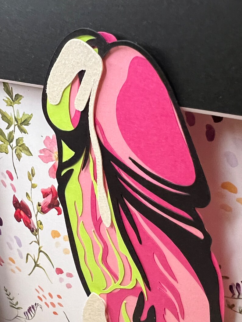 Gay Art, Penis Art, Glory Hole 3D Shadow Box, Wall Art, Paper Collage / Pink, Neon Green, Pink ...