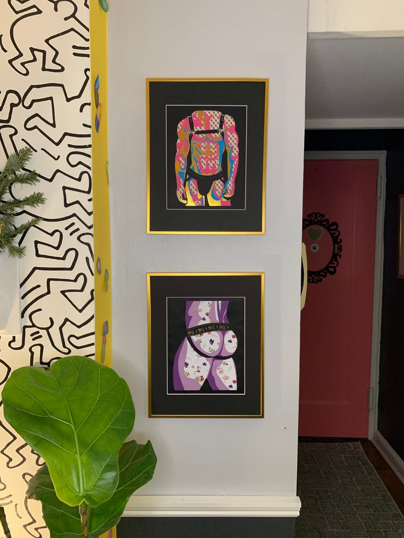Jockstrap Muscle Butt Gay Art, Wall Art, Paper Collage / LOVE ME ...