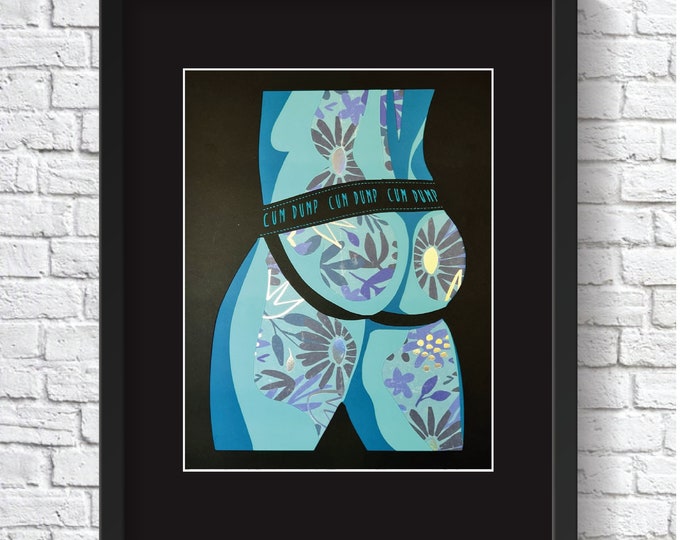 Jockstrap Muscle Butt Gay Art, Wall Art, Paper Collage / CUM DUMP ...