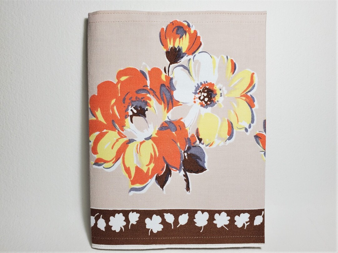 Composition Notebook Cover Made From a Vintage Tablecloth, Autumn ...