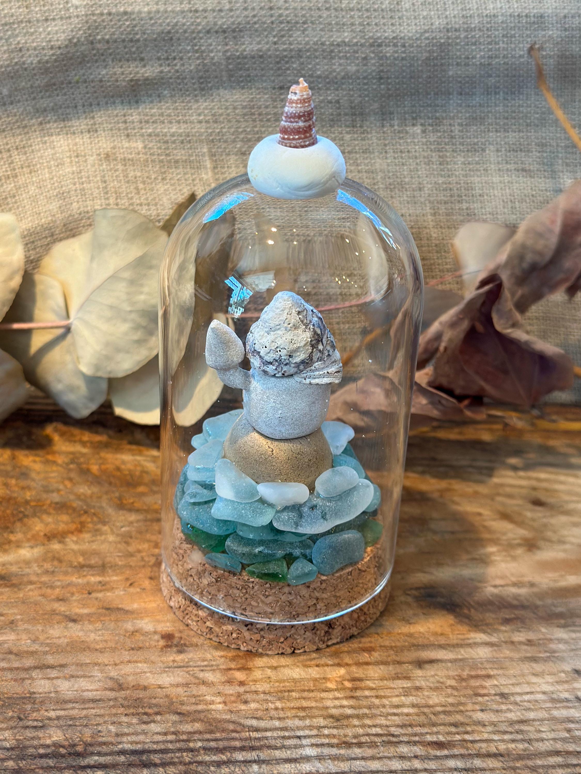 Enchanted Seashell Fairy House in Glass Dome - Turquoise Sea Glass ...