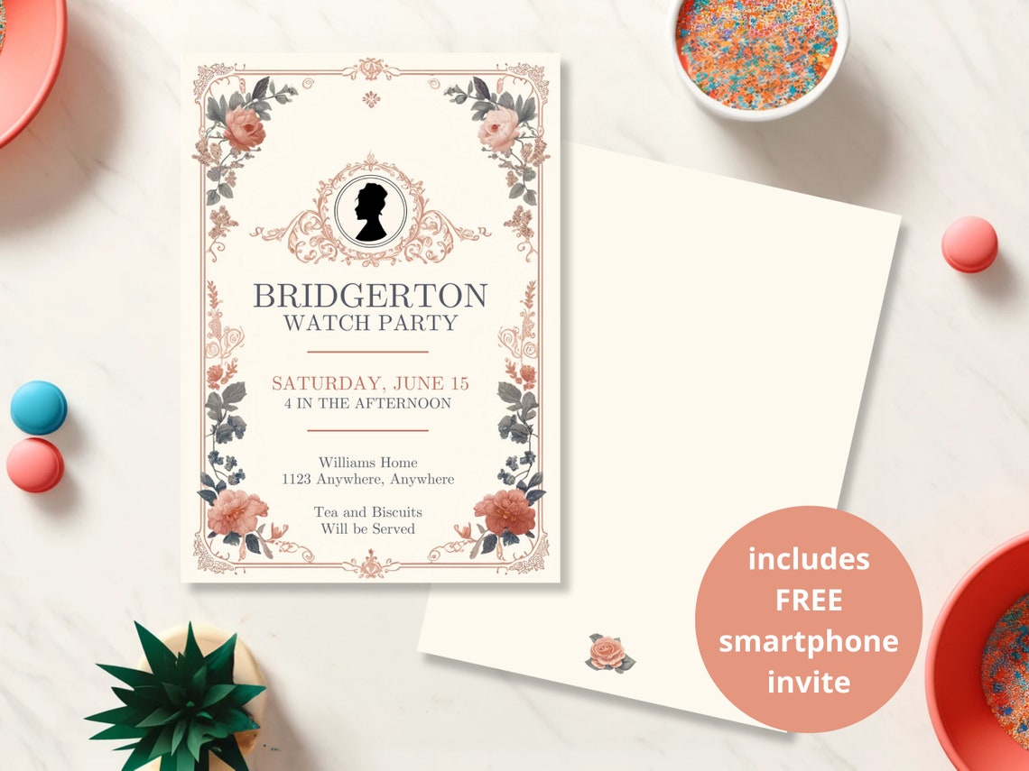 Bridgerton Watch Party Invitation Lady Whistledown Editable Canva ...