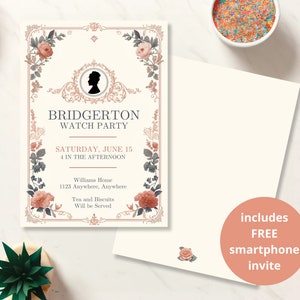 Bridgerton Watch Party Invitation Lady Whistledown Editable Canva ...
