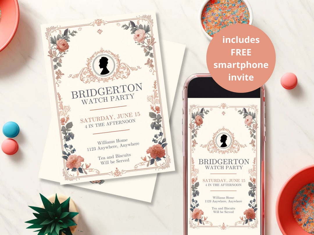 Bridgerton Watch Party Invitation Lady Whistledown Editable Canva ...