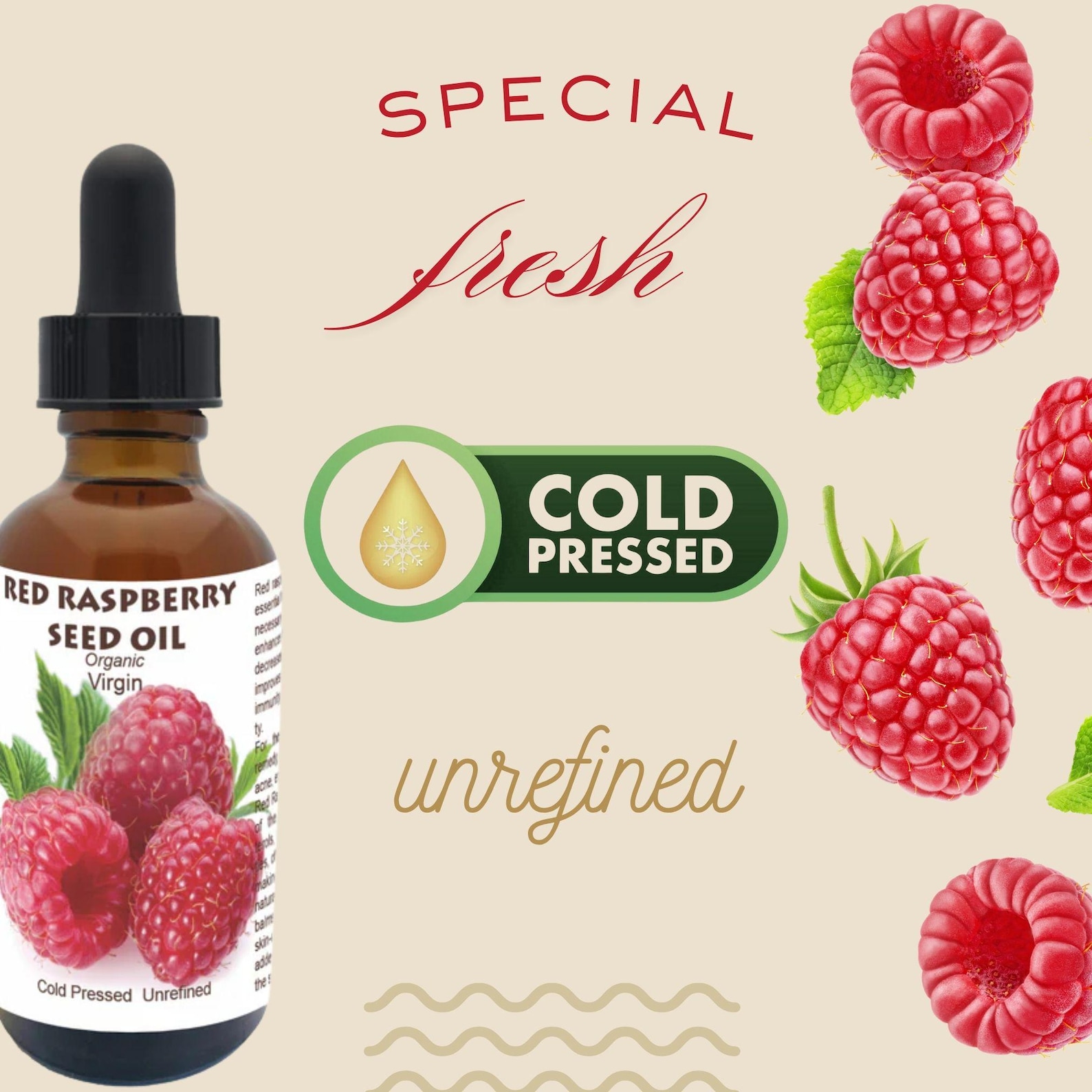 Virgin Red Raspberry Seed Oil Organic (undiluted, Cold Pressed ...