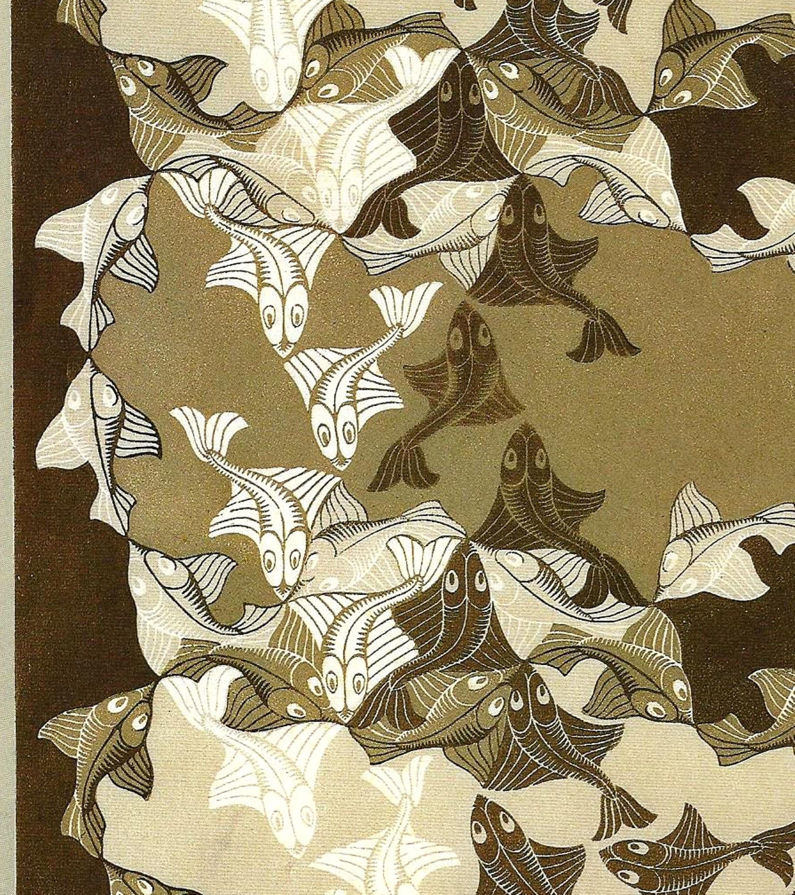 Large M.C. Escher print Fish II M.C. Escher | Etsy