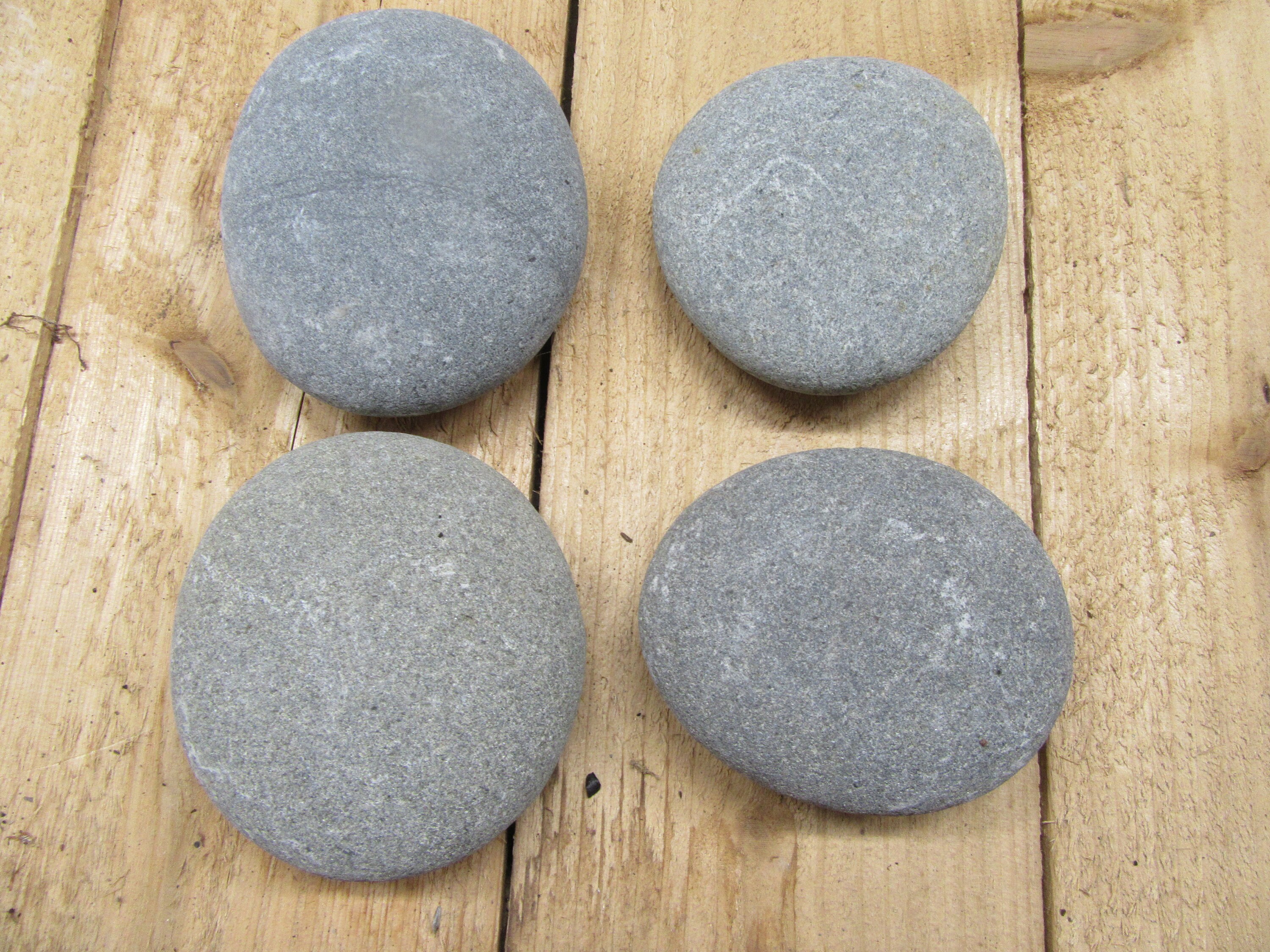 4 Flat Round Rocks 4 to 6 Inches. Lot of 4 Rocks, Beach Rocks for ...
