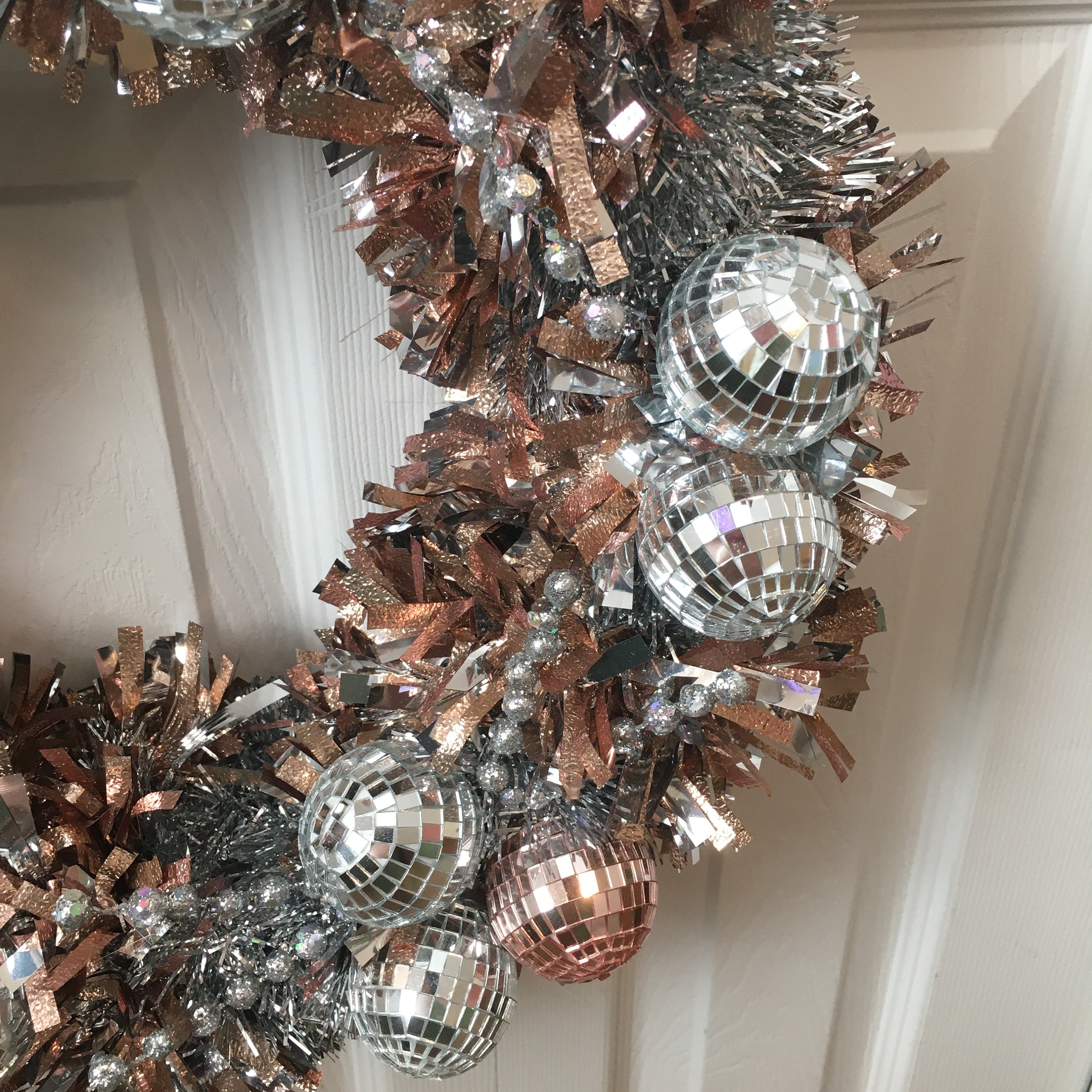 Disco Ball Holiday Wreath 1970s Inspired Groovy Mid-century Christmas ...