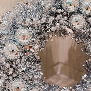 Disco Ball Holiday Wreath 1970s Inspired Groovy Mid-century Christmas ...
