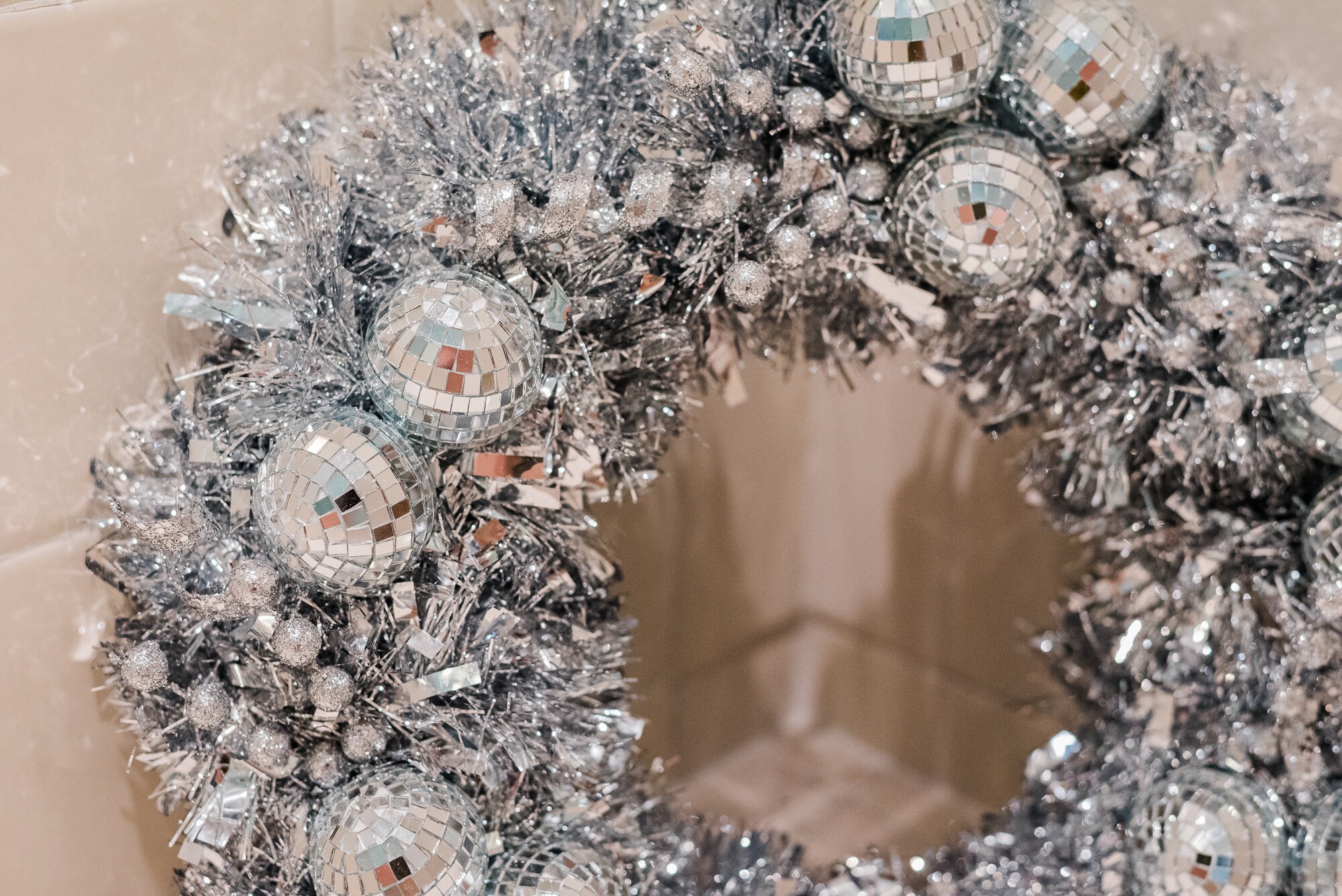 Disco Ball Holiday Wreath 1970s Inspired Groovy Mid-century Christmas ...
