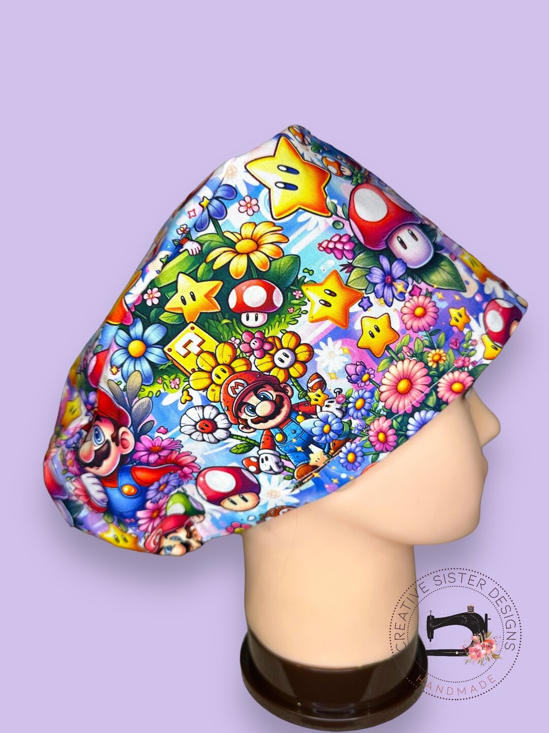 Super M. Floral Gamer Euro Scrub Cap Scrub Cap Medical Cap Nurses Cap ...