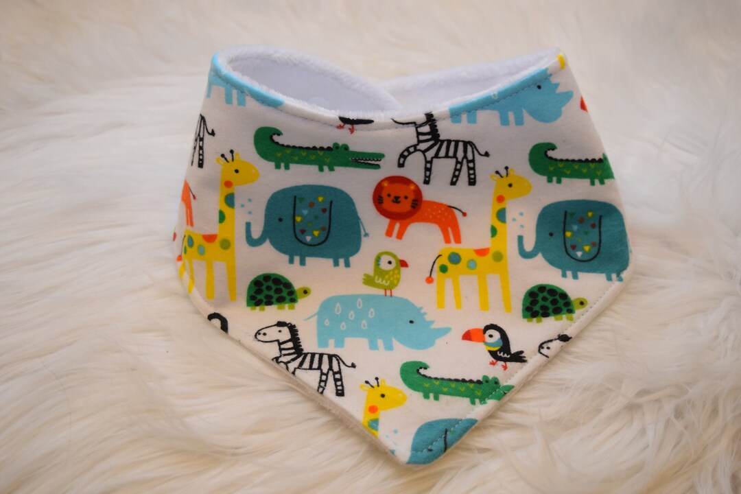 Flannel Bib-unisex Bibs-zoo Animals Bibs-triple Layer Bib Waterproof ...