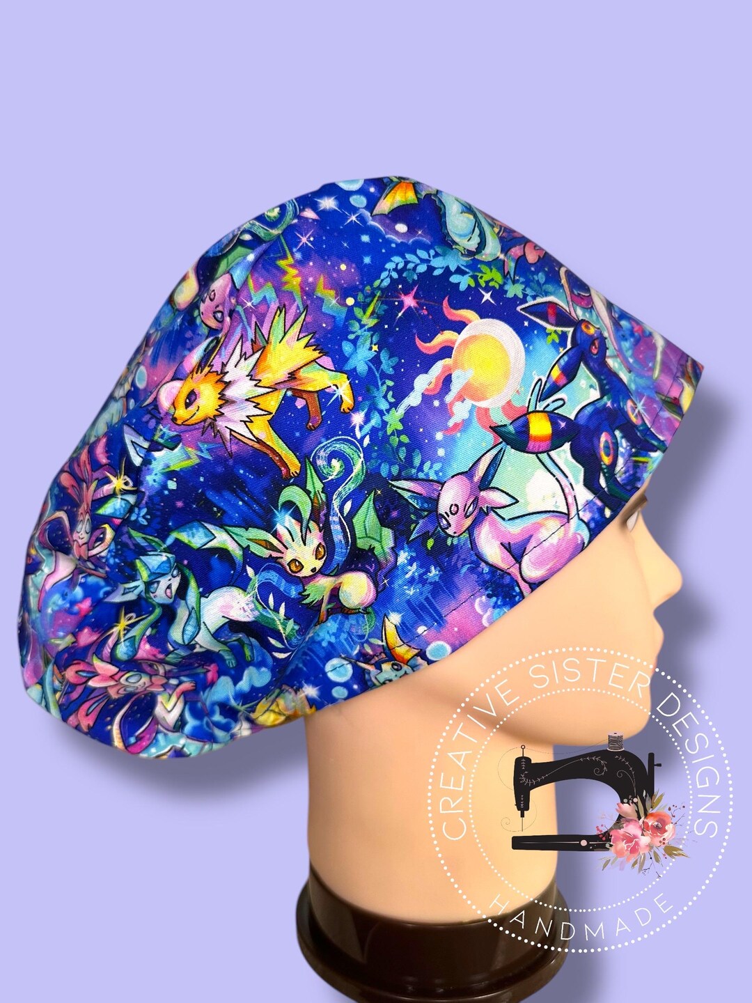 Eve Critter Mon Fitted Euro Scrub Cap | Medical Cap | Nurses Cap ...