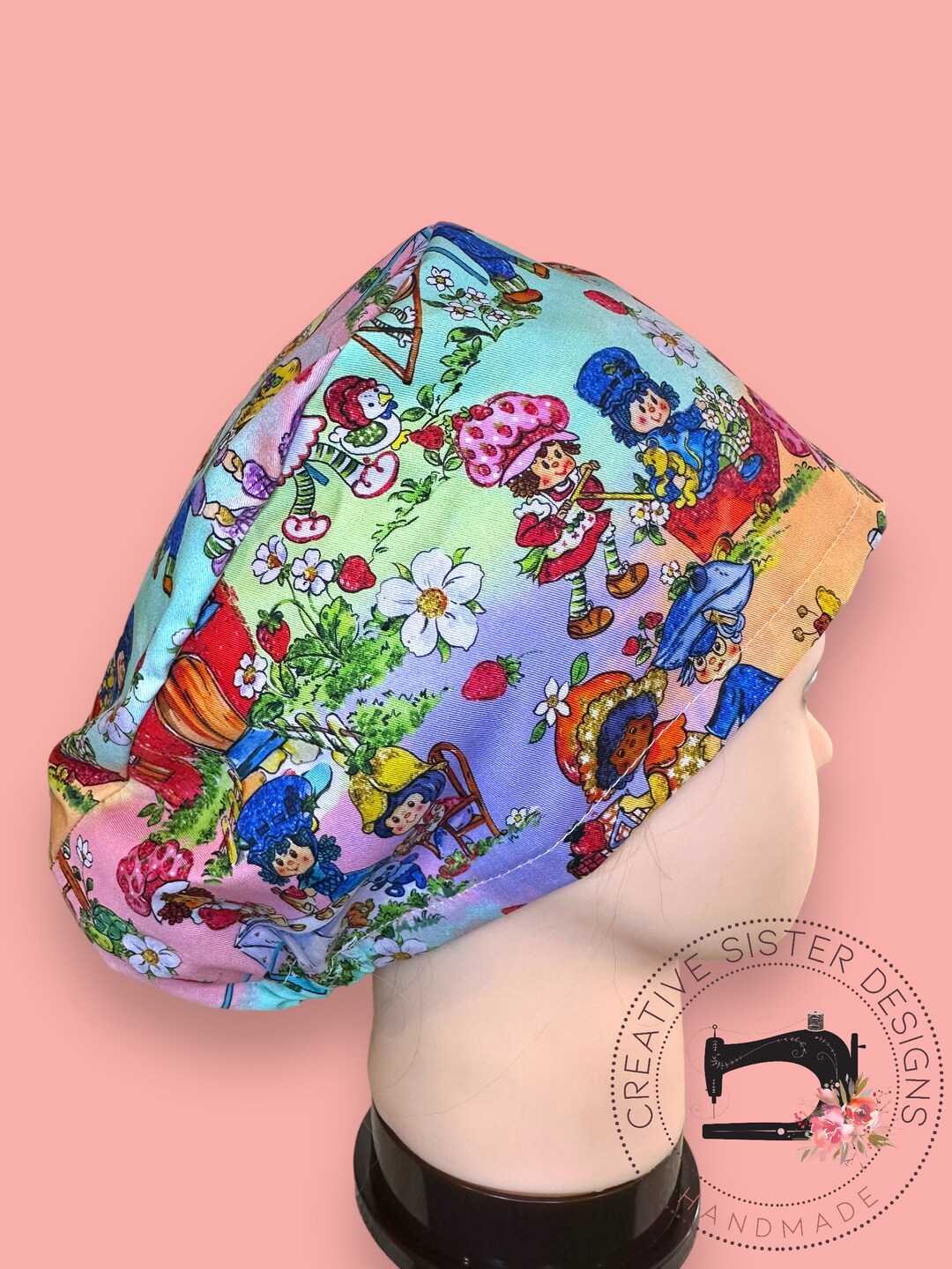 Strawberry Cake Euro Scrub Cap | Scrub Cap | Medical Cap | Nurses Cap ...