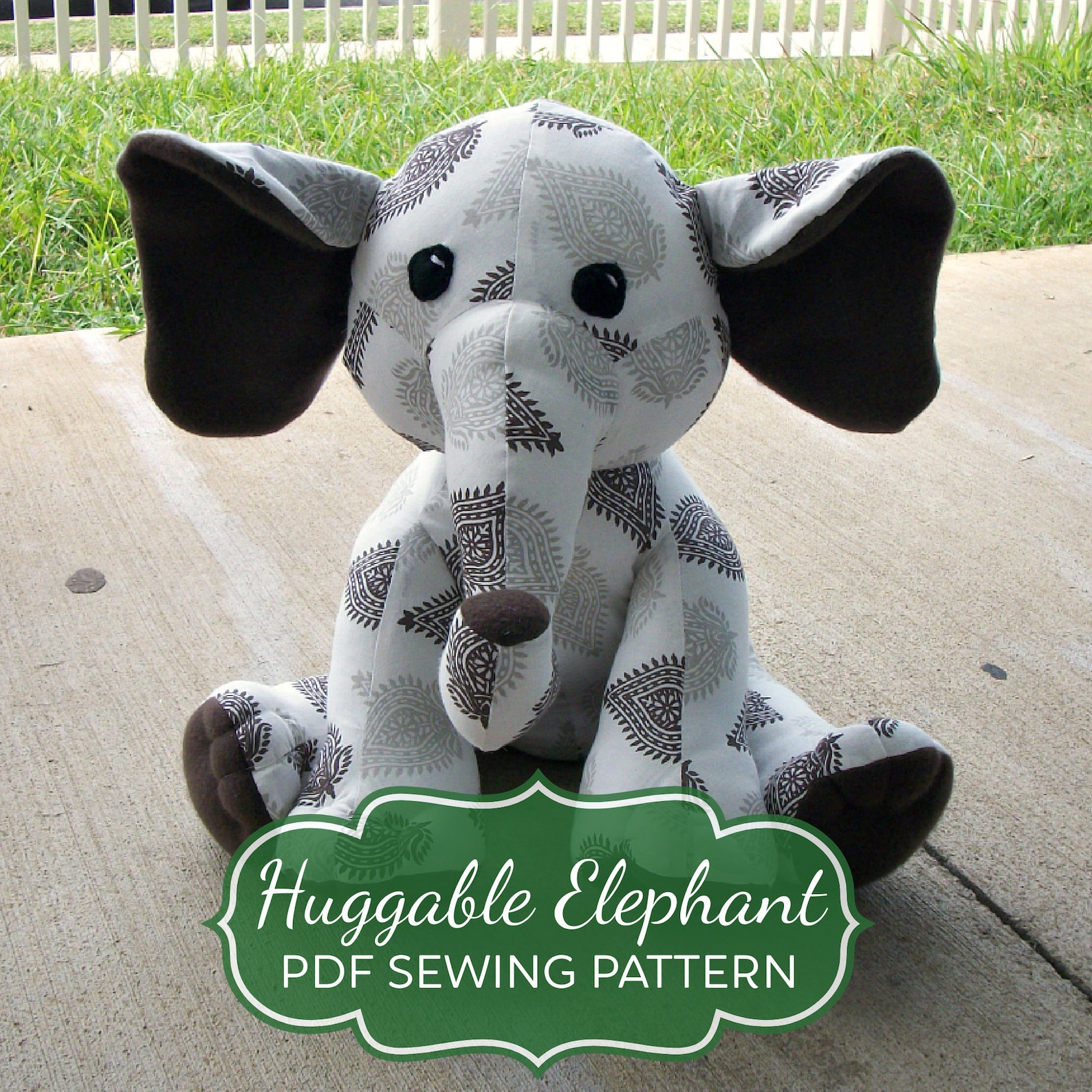 Huggable Elephant Pattern PDF Instant Download - Etsy