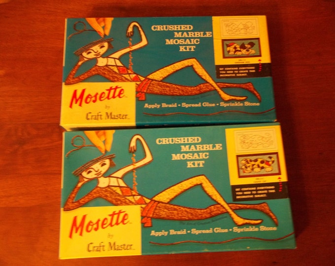 Mosette by Craft Master Crushed Marble Mosaic Kit Calico Cat & Gingham ...