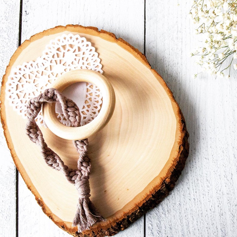 Baby Gift Boho Baby Toys Macrame Teething Ring Unique Baby - Etsy