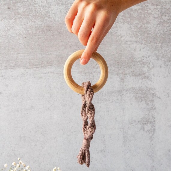 Baby Gift Boho Baby Toys Macrame Teething Ring Unique Baby | Etsy