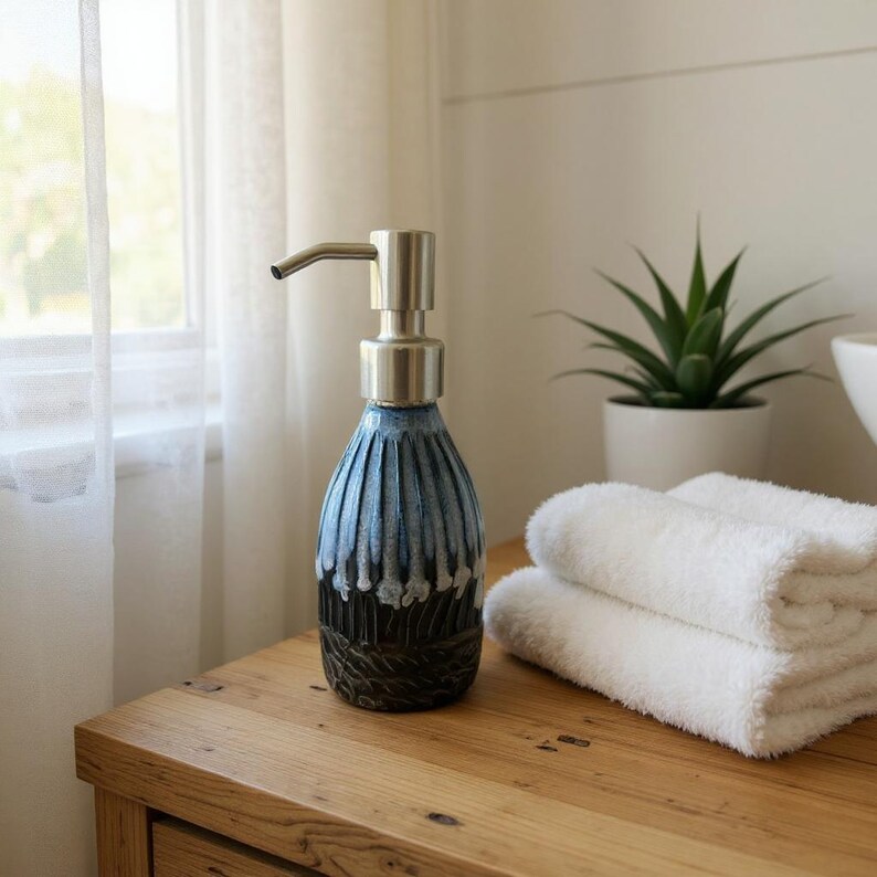 Handmade Wheel Thrown Ceramic Soap Dispenser - Etsy UK