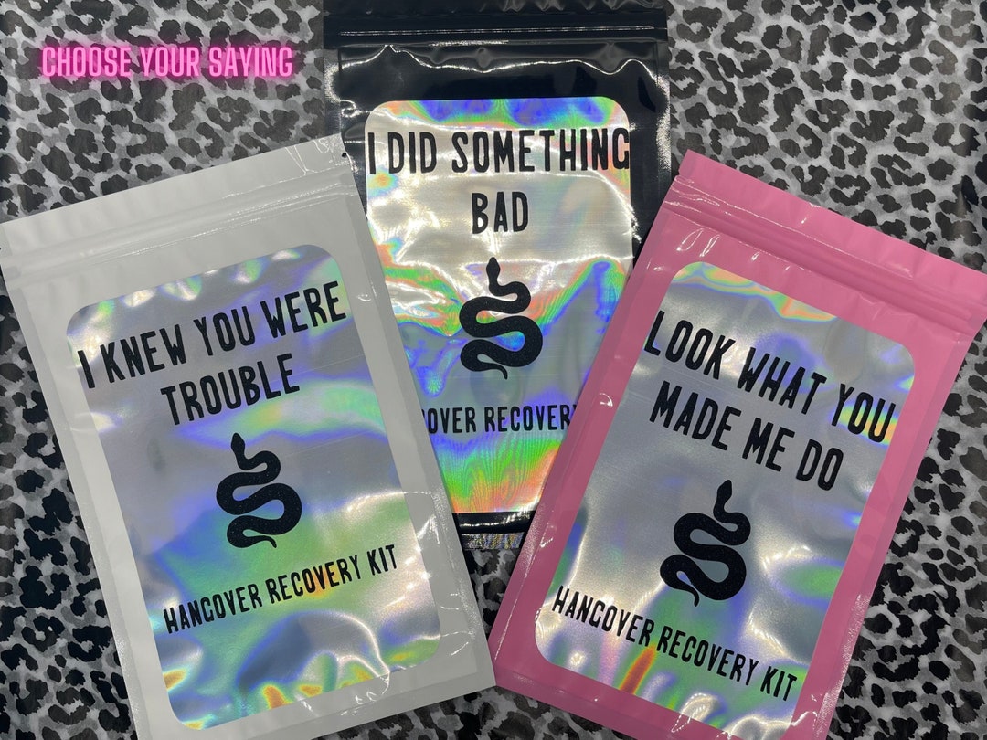 Taylor Swift Inspired Hangover Kit/goodie Bag Black Snake Design - Etsy