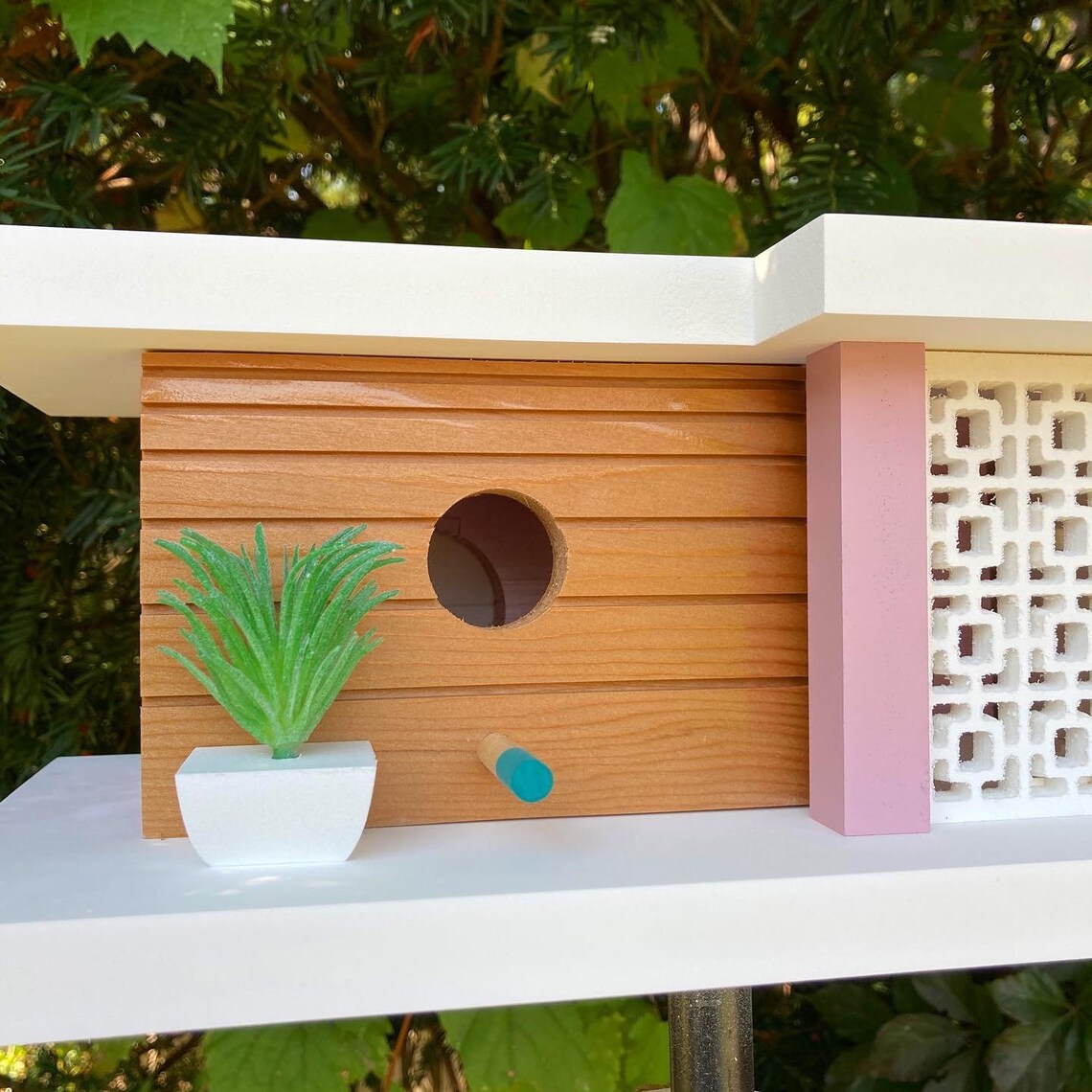 Indio Birdhouse Boreal Pink Midcentury/Modern Design | Etsy
