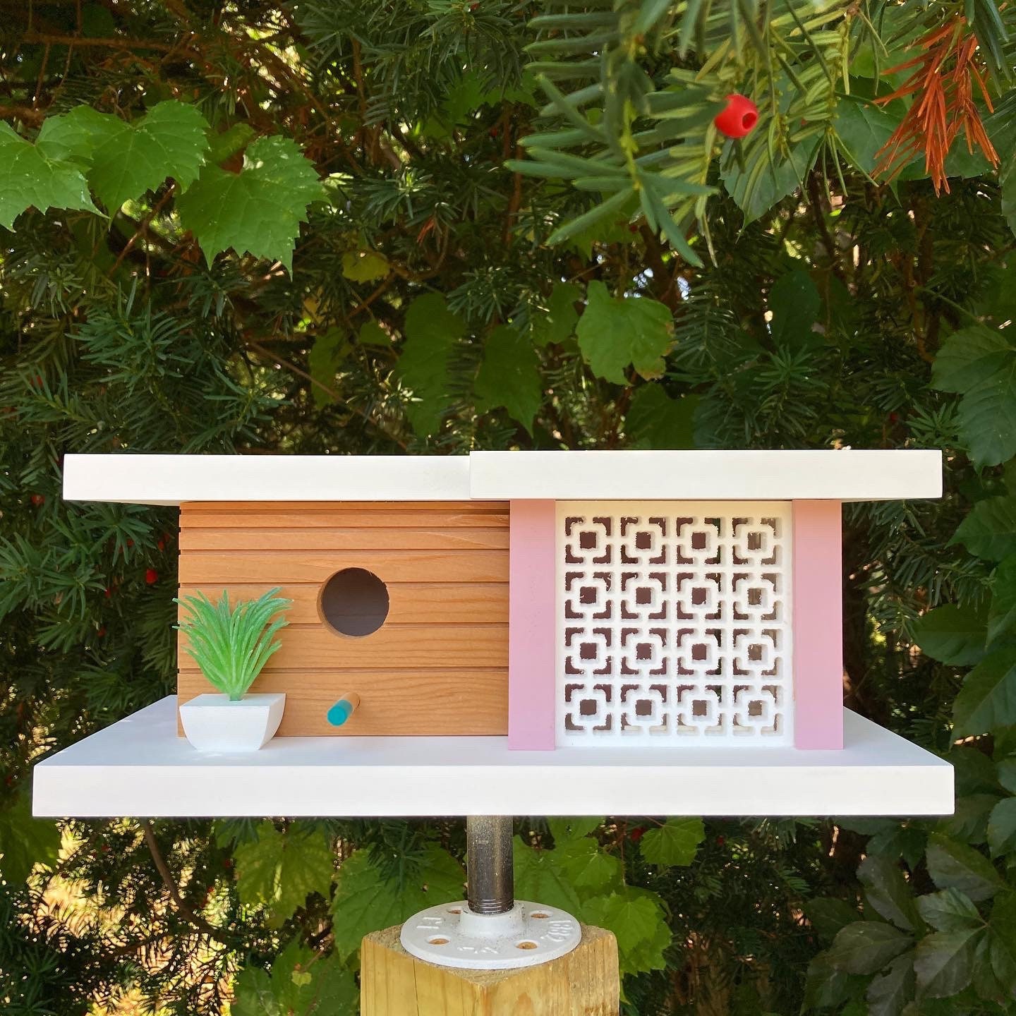 Indio Birdhouse Boreal Pink Midcentury/Modern Design | Etsy