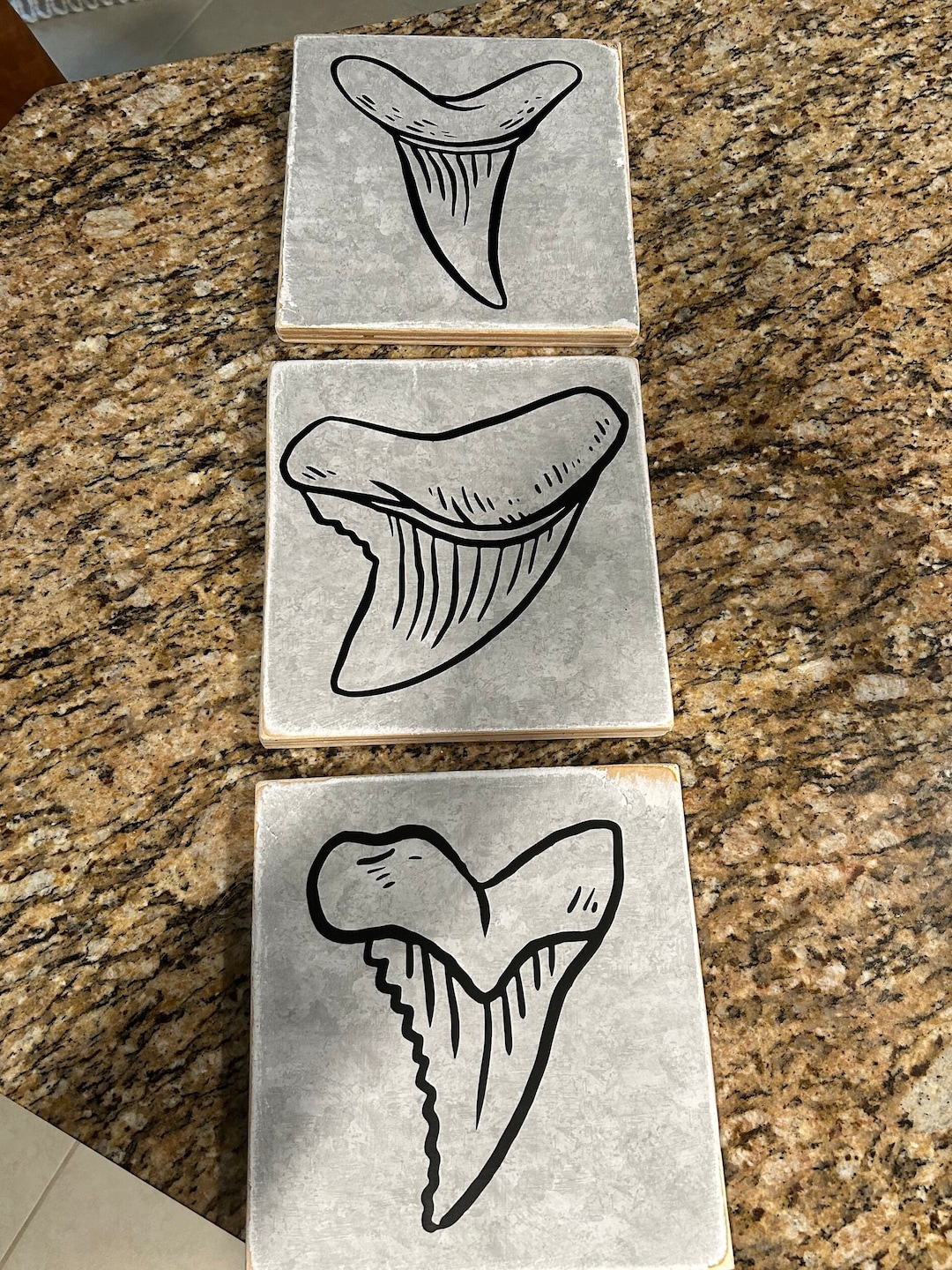 Shark Tooth Wall Hangings Set of 3 - Etsy