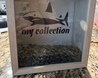 Shark Tooth Shadow Box Shark Design - Etsy
